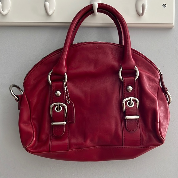 Danier | Bags | Danier Bag Red Genuine Leather Used Look At Pictures ...